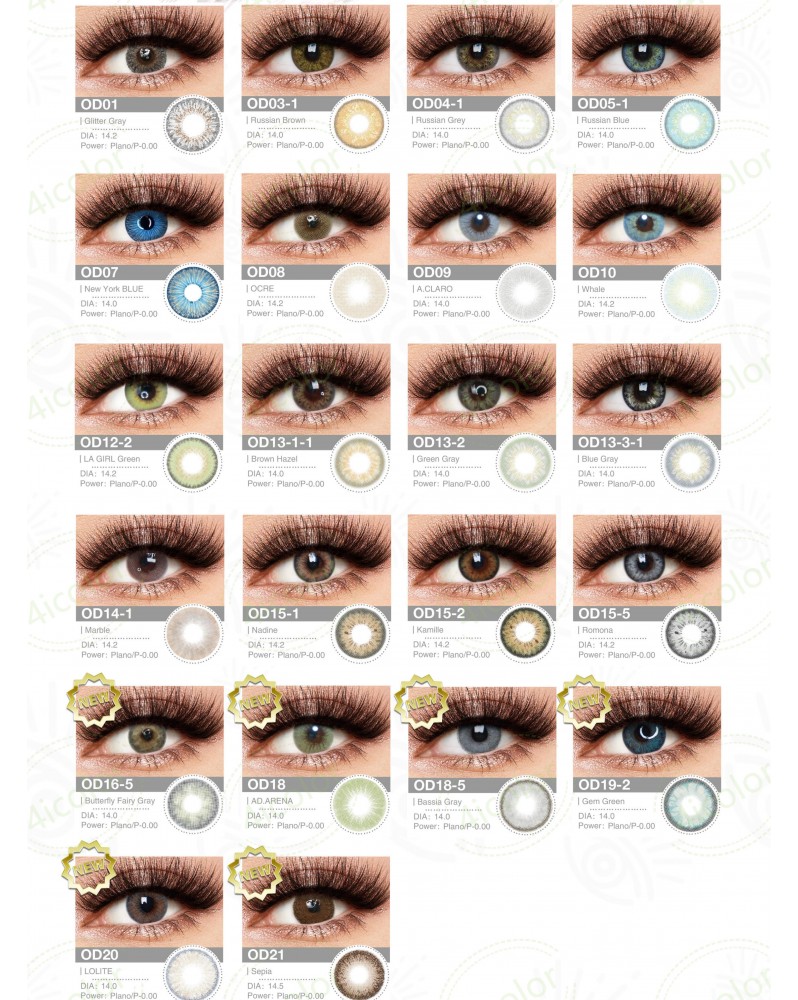 5 pairs color contact lenses daily with one box